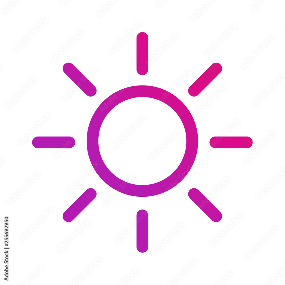Brightness intensity icon. Isolated vector symbol on white background ...