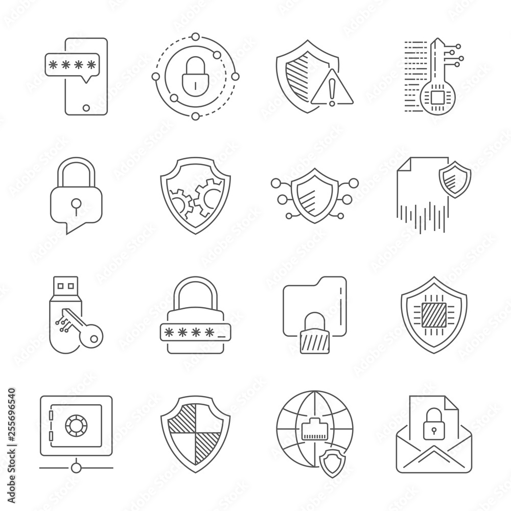 Data Privacy icons set. Included the icons as security information ...