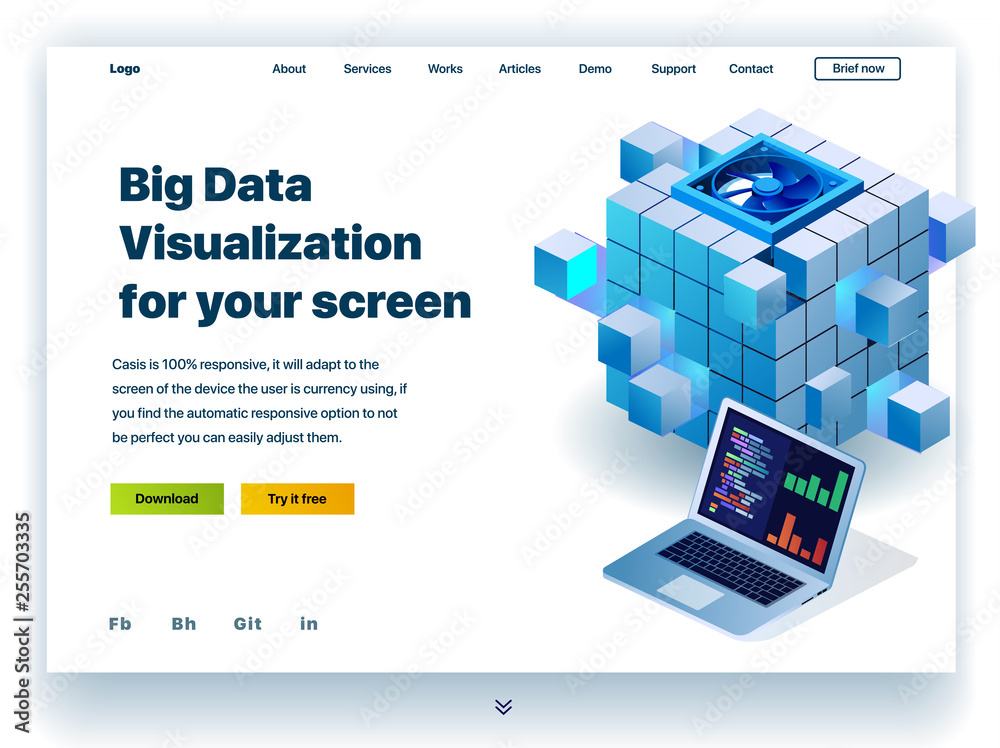 Website providing the service of big data visualization for your screen ...