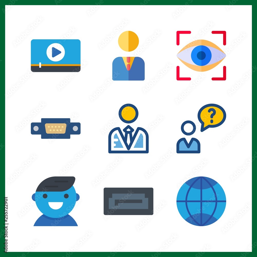 9 interface icon. Vector illustration interface set. video player and ...
