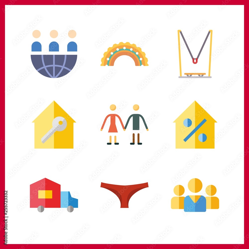 9 relationship icon. Vector illustration relationship set. couple and ...