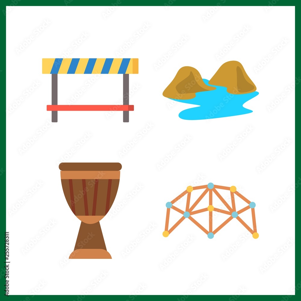 4 rock icon. Vector illustration rock set. river and road block icons ...