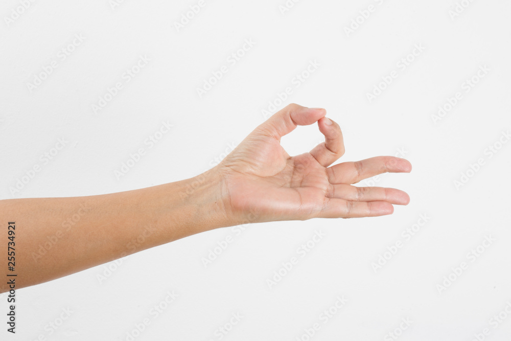 lady hand gestures - white background Stock Photo | Adobe Stock