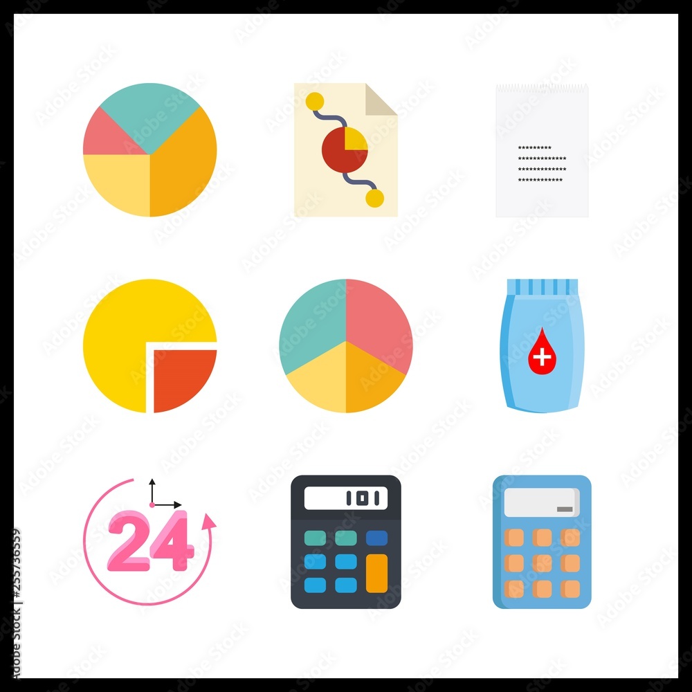 9 budget icon. Vector illustration budget set. bank for medicine and ...
