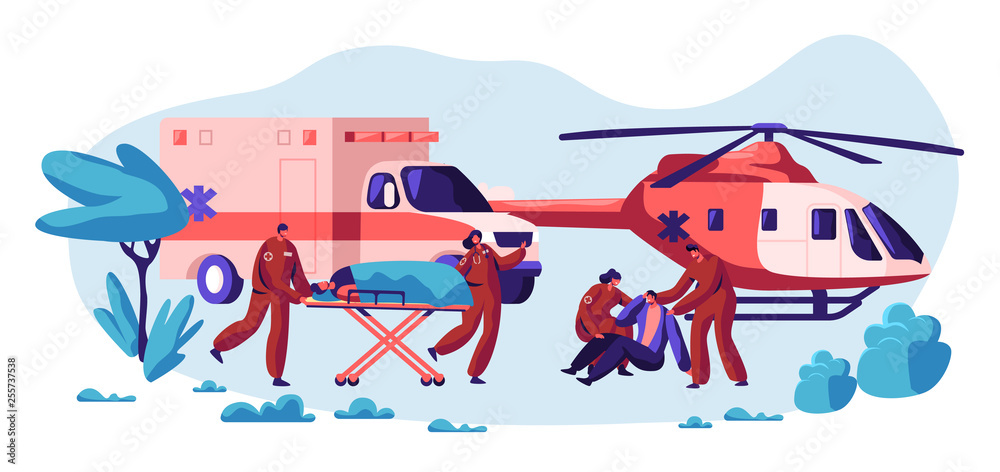 Professional Rescue Team Care your Life. Fast Transport, Helicopter and ...