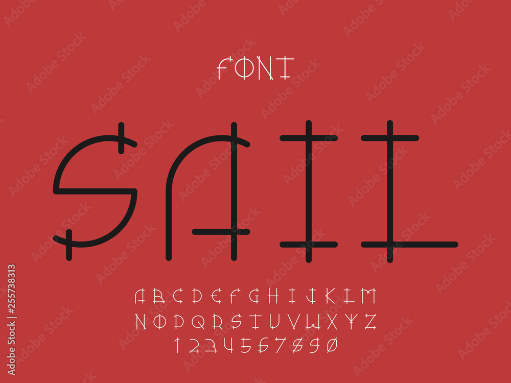 Sail font. Vector alphabet Stock Vector | Adobe Stock