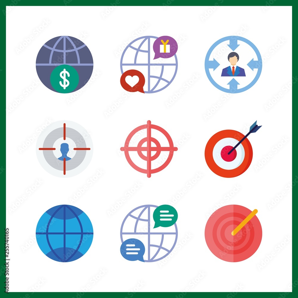 9 point icon. Vector illustration point set. internet and target icons ...