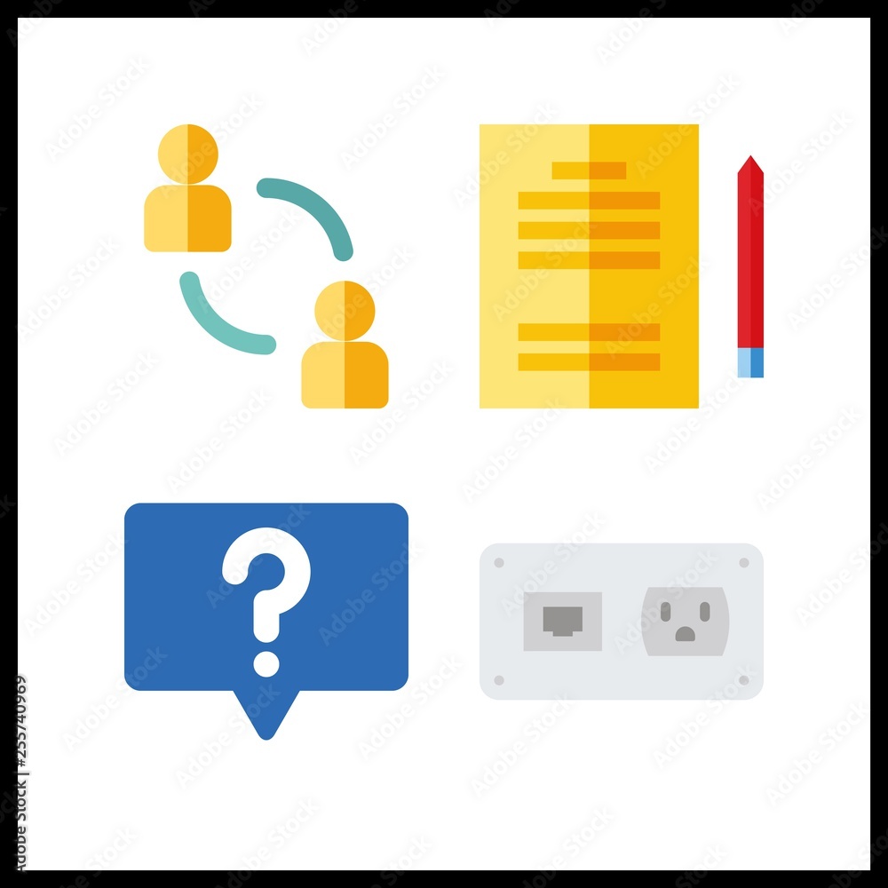 4 internet icon. Vector illustration internet set. studying and ...