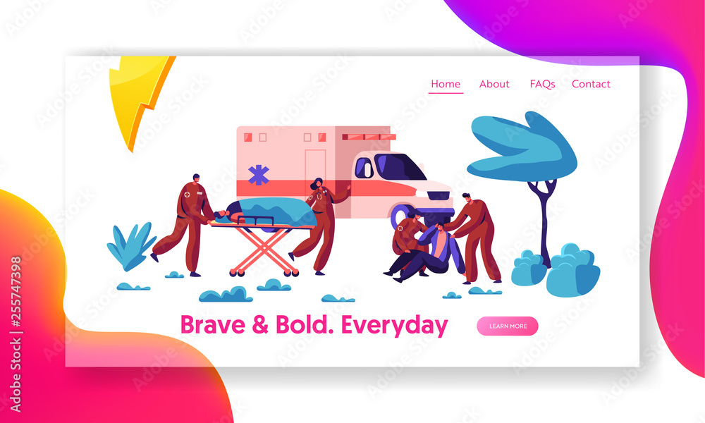 Professional Rescue Team Care your Life Landing Page. Fast Transport ...