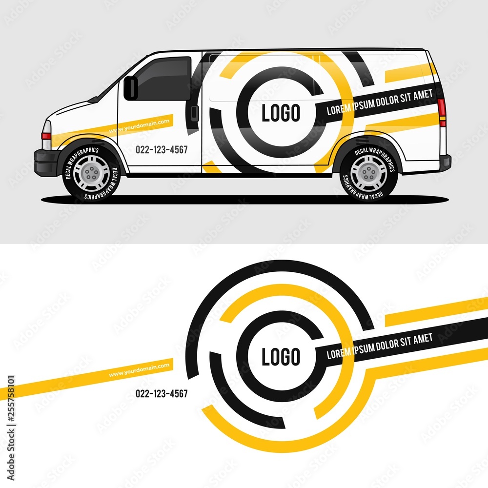 car livery yellow van wrap design wrapping sticker and decal design for ...