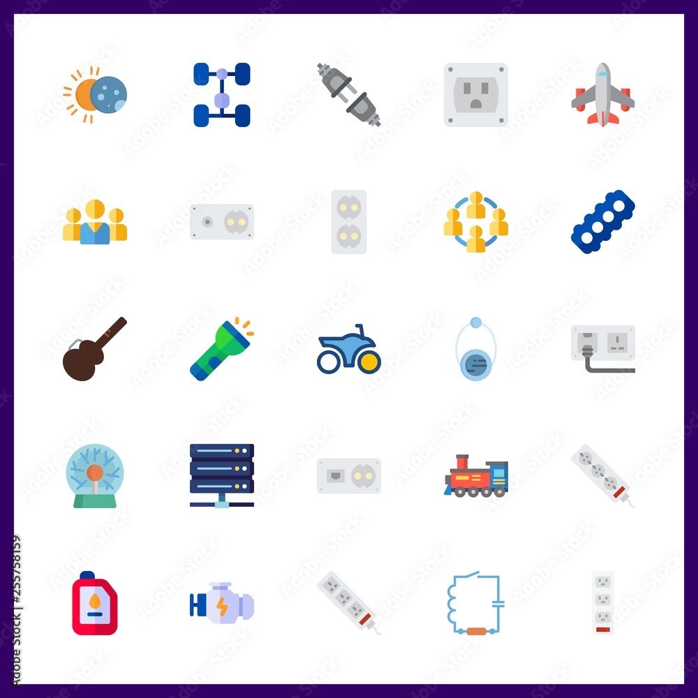 25 power icon. Vector illustration power set. motorbike and engine ...