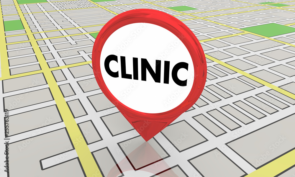 Clinic Medical Center Health Care Hospital Map Pin Location 3d ...