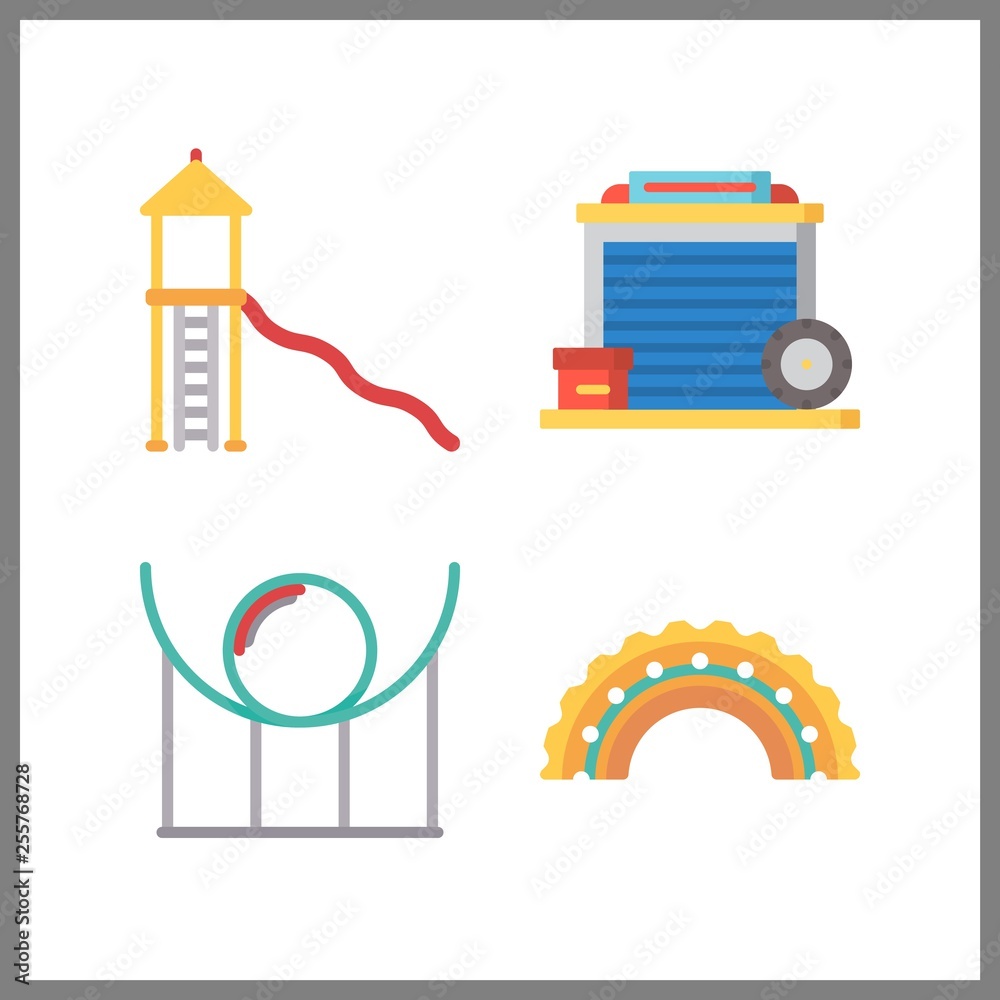 4 roller icon. Vector illustration roller set. garage and roller ...