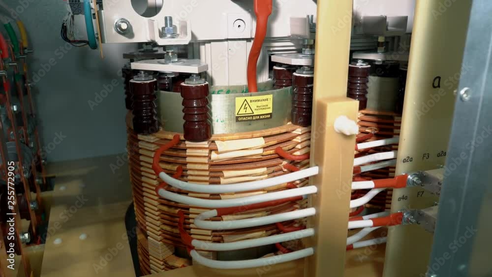 Control cabinet. Internal view of the transformer cabinet. vídeo de ...