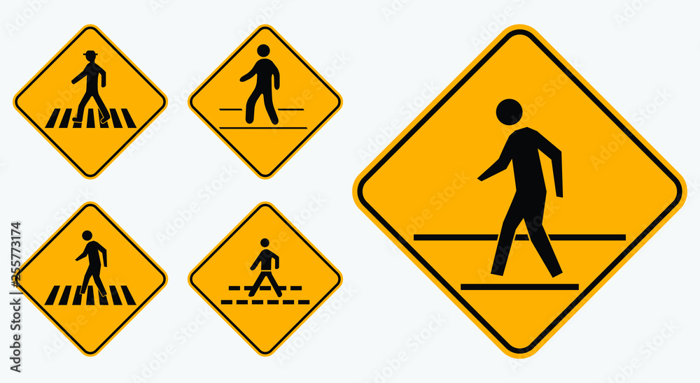 Set of pedestrian walk sign. Stock Vector | Adobe Stock