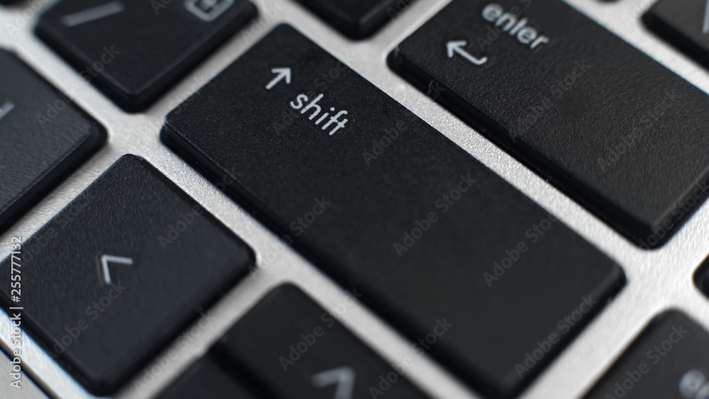 Shift and enter buttons on laptop keyboard, typing capital letters ...