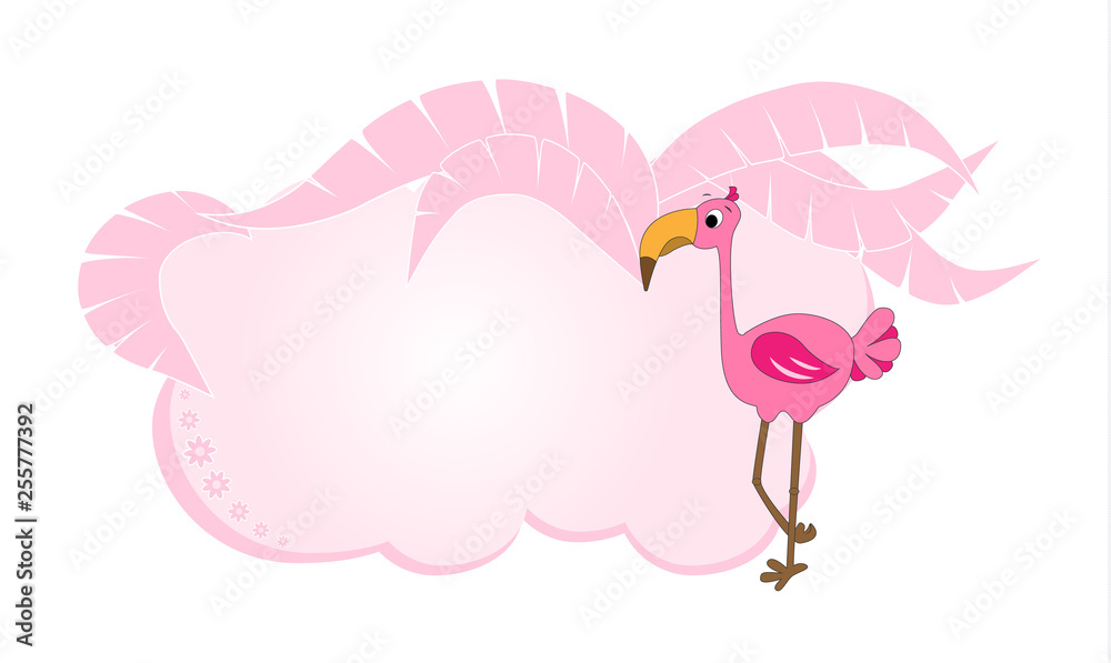Frame for text with flamingo. Infobox with a cartoon character ...