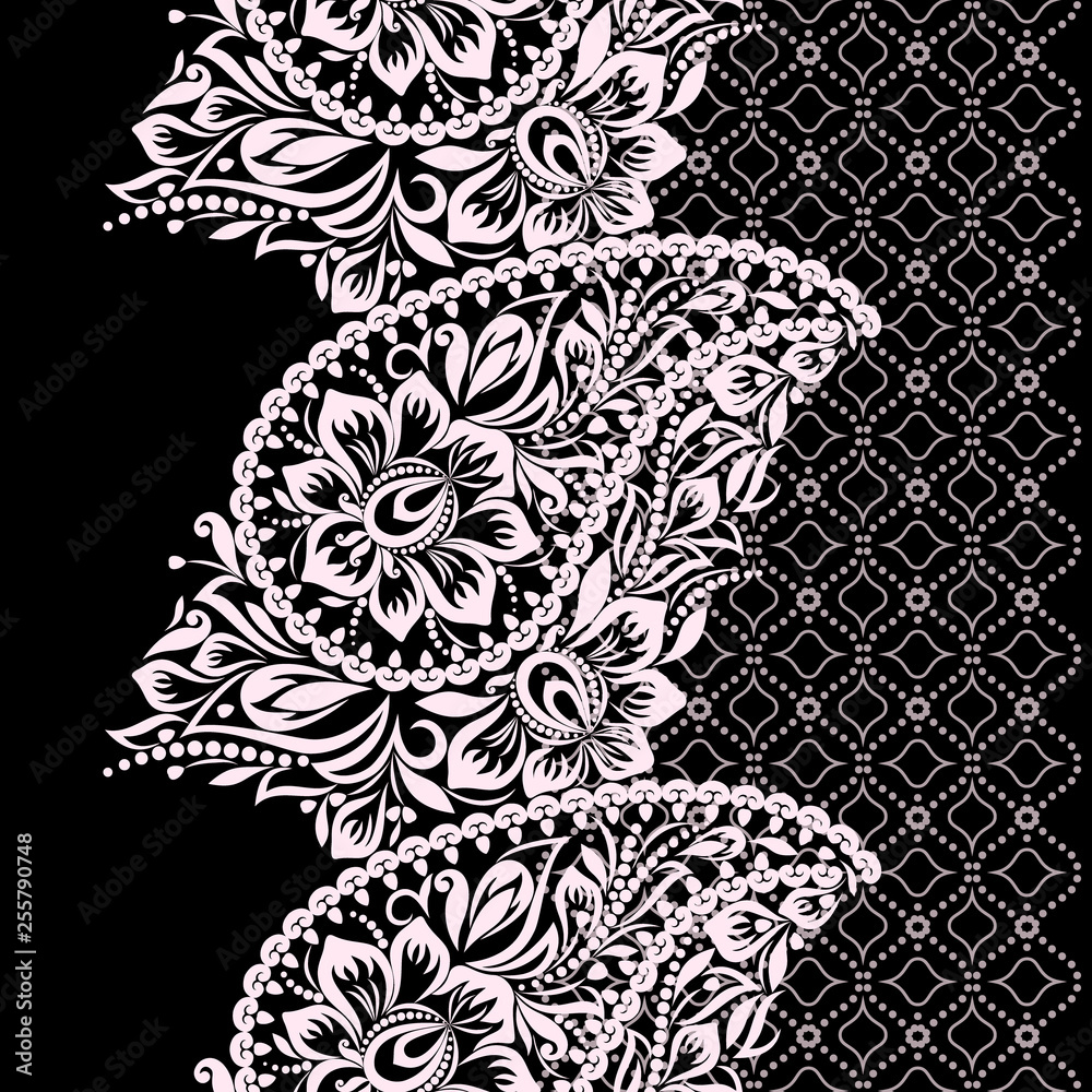 Seamless Black Lace Pattern