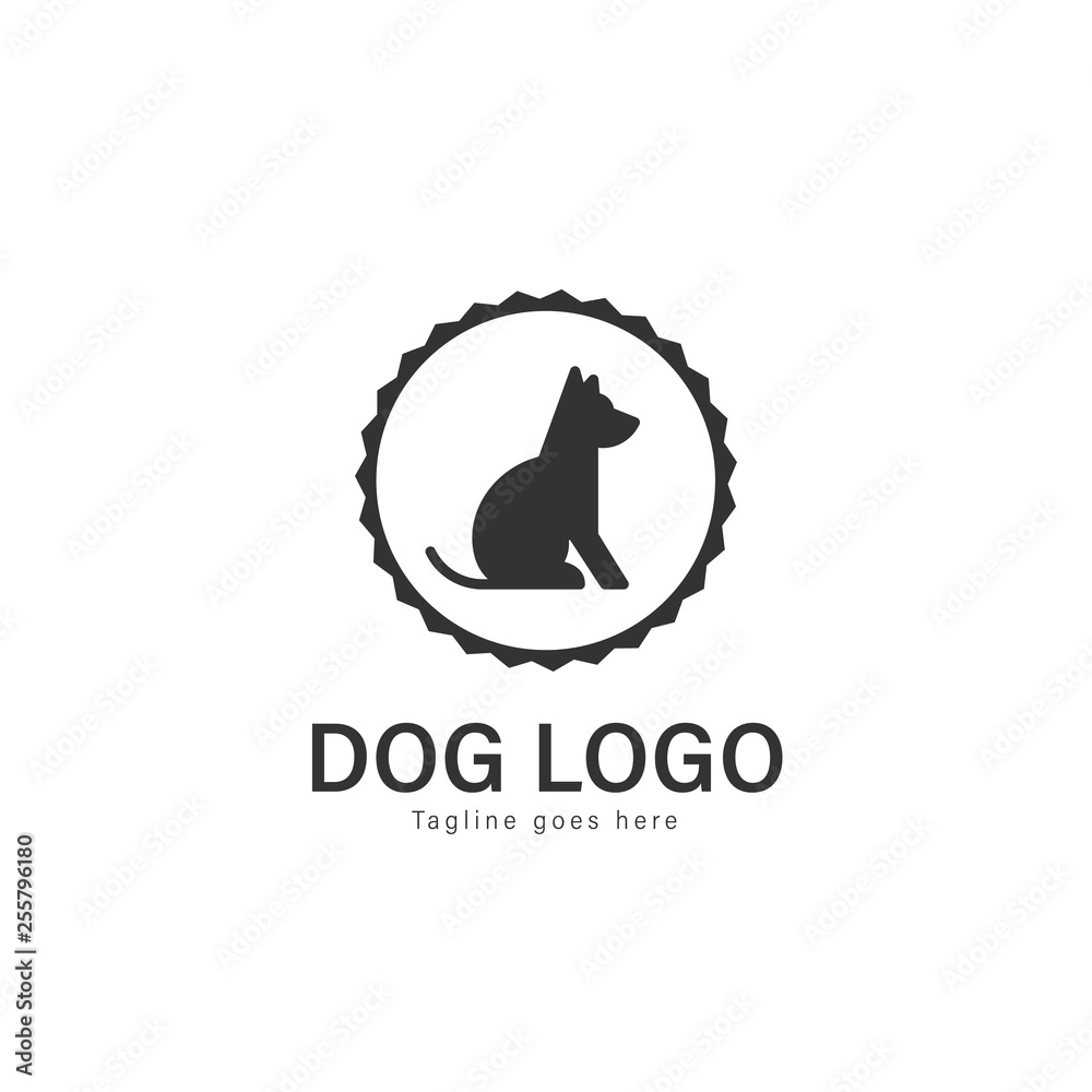 Dog logo vector design. modern dog logo template isolated on white ...