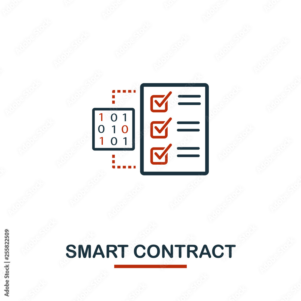 Smart Contract icon. Creative two colors design from crypto currency ...