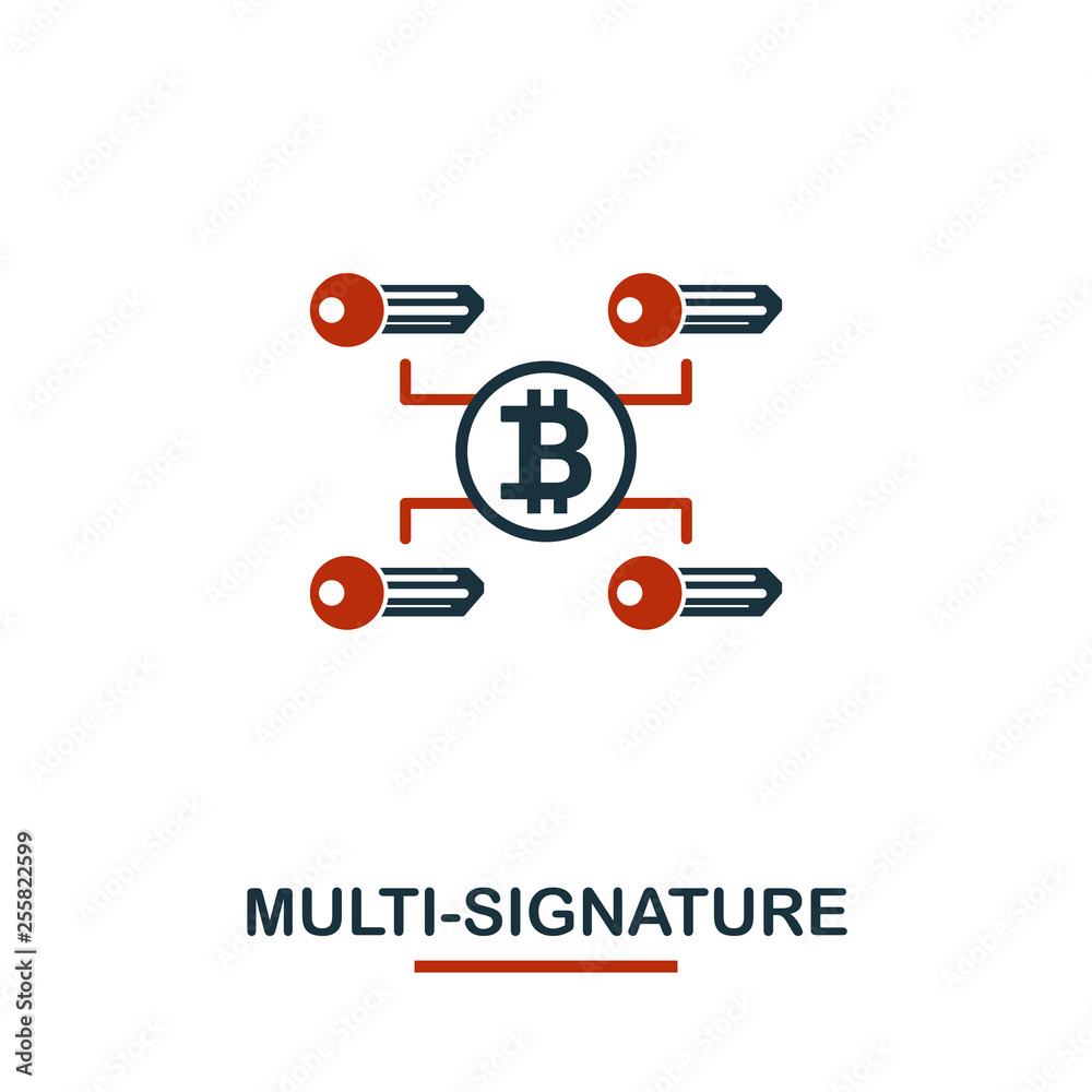 Multi-Signature icon. Creative two colors design from crypto currency ...