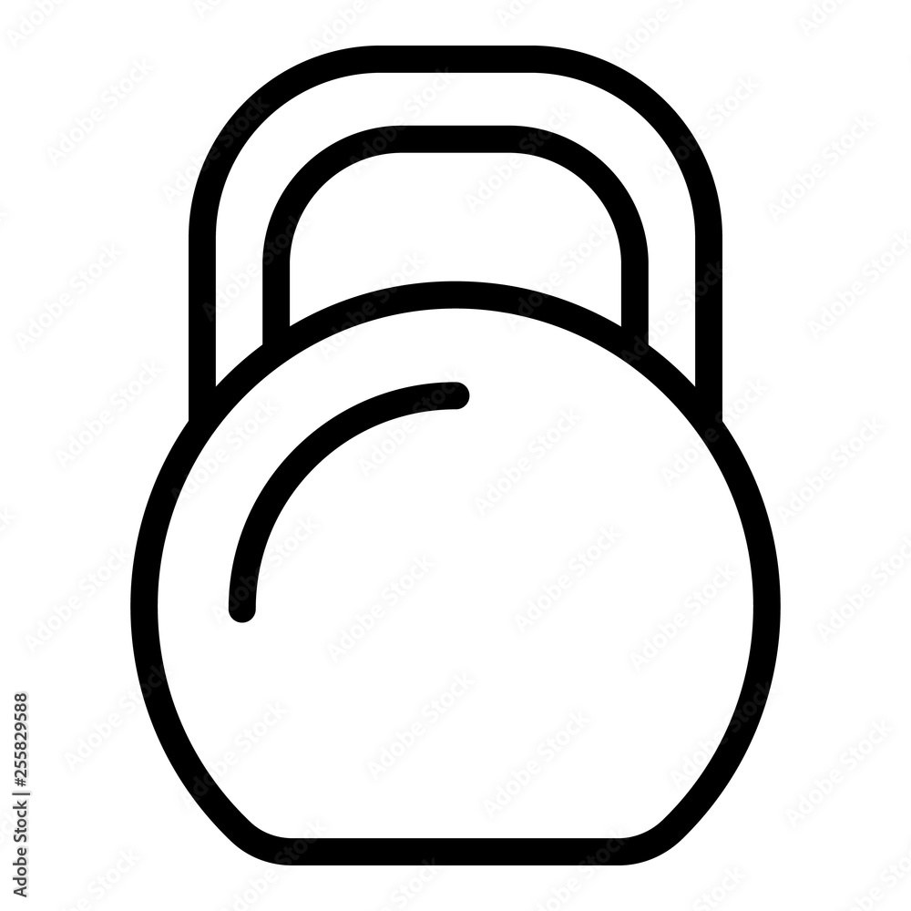 Metal kettlebell icon. Outline metal kettlebell vector icon for web ...