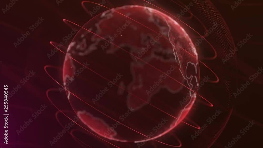 Pixel planet Earth animation. Animation of space with digital exploding ...