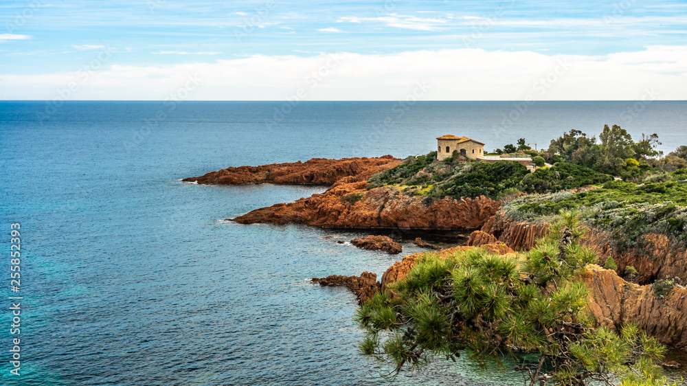red rocks coast Cote d Azur near Cannes, France Stock Photo | Adobe Stock
