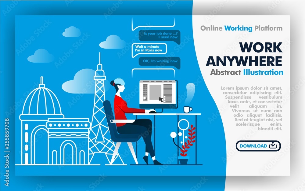 Vecteur Stock Vector abstract illustration .blue and white banner web ...