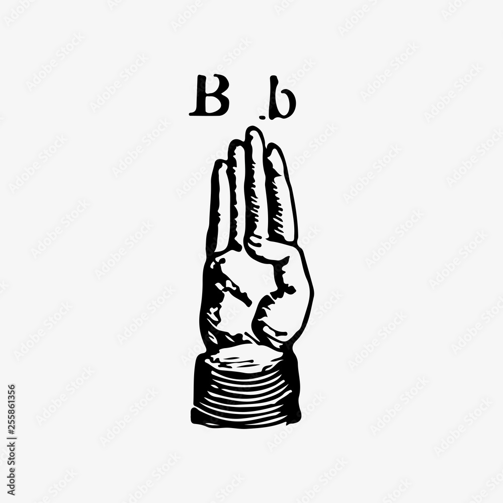 Letter B in sign language Stock Vector | Adobe Stock