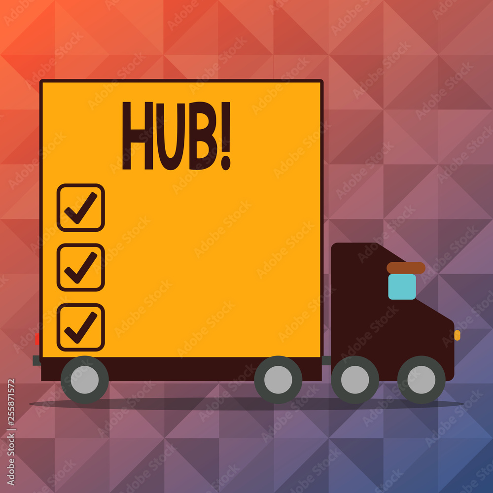 Conceptual hand writing showing Hub. Concept meaning Device connecting ...