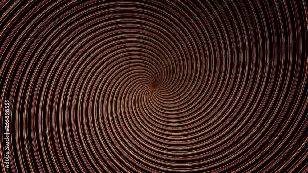 Spiral shape colors seamless loop rotation animation background. Spinning abstract colored ...