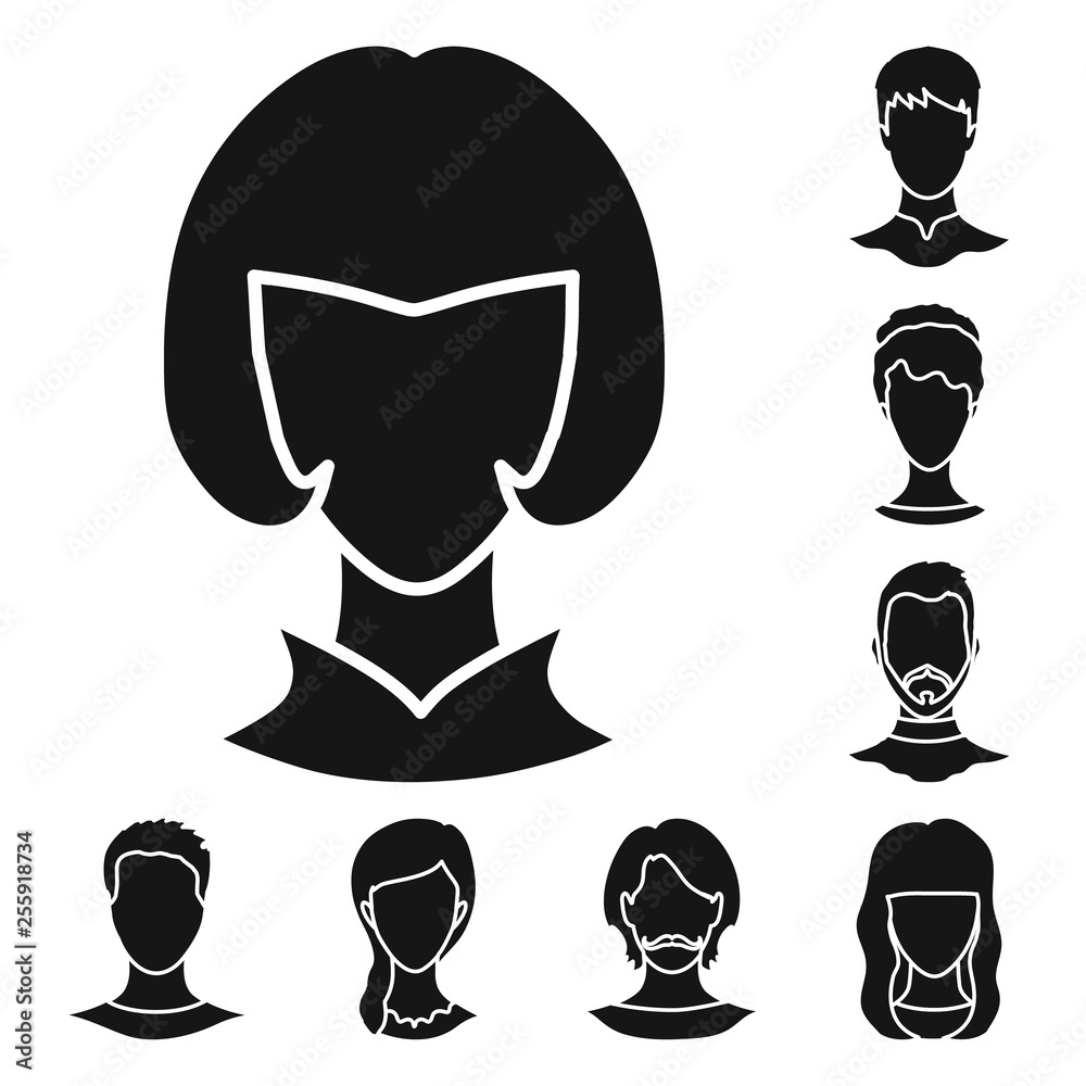 Vector illustration of character and profile logo. Collection of ...