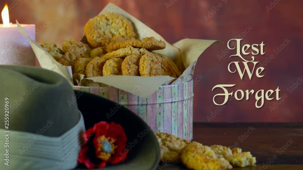 Video Stock Traditional ANZAC biscuits for ANZAC Day and Remembrance ...