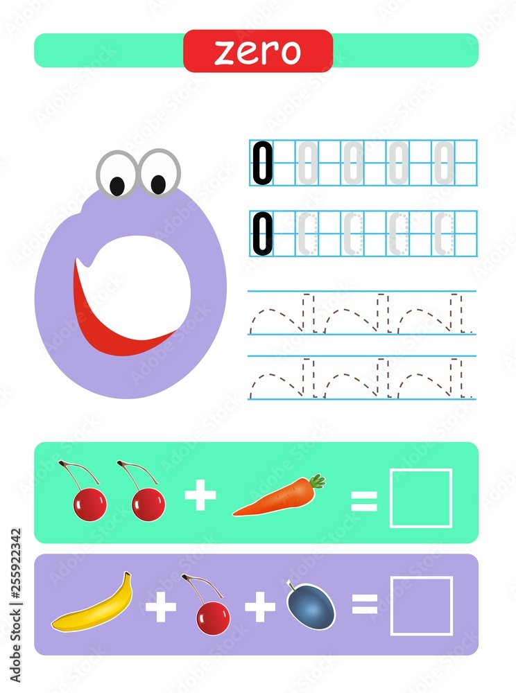 Printable worksheet for kindergarten and preschool. Learning numbers ...