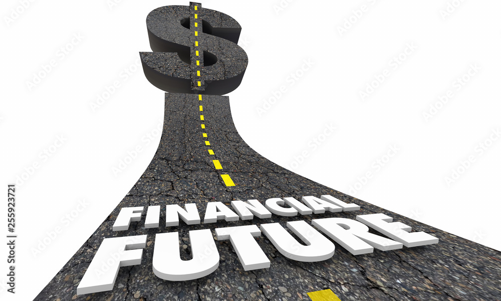 Financial Future Planning Ahead Road Money Dollar Sign 3d Illustration ...