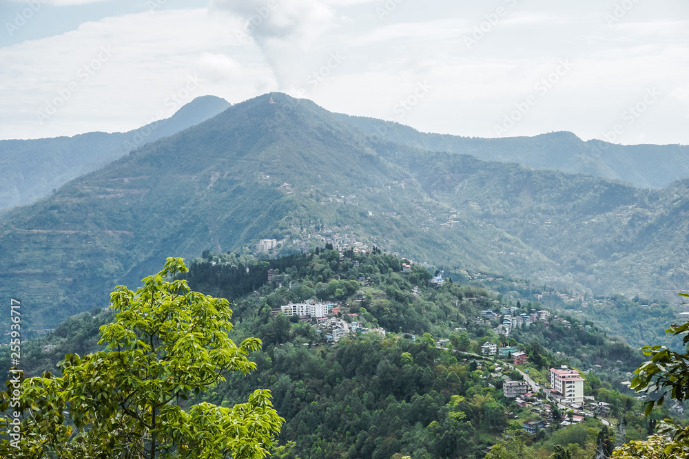 Incredible landscapes in the Himalayan mountains in the state of Sikkim ...