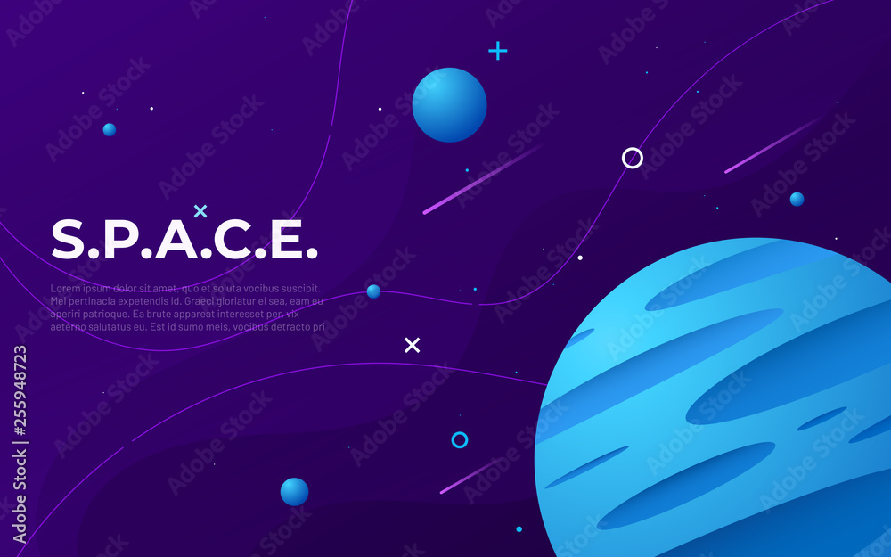 Colorful outer space abstract background, design, banner, artwork ...