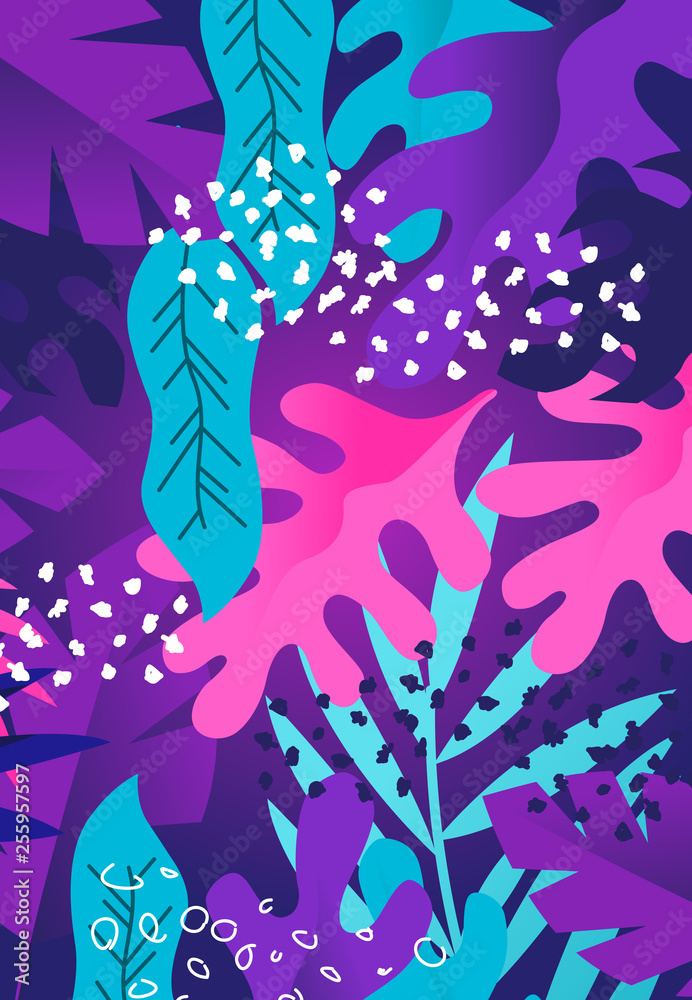 Bright and floral plant based texture background design. Vector ...