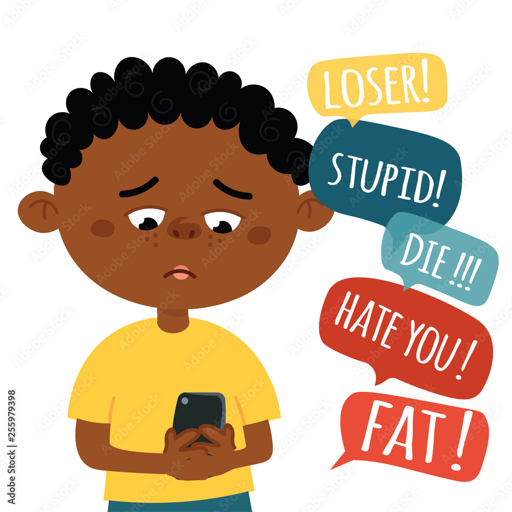 Cyber bullying concept. Teenage Girl Being Bullied By abusive text ...