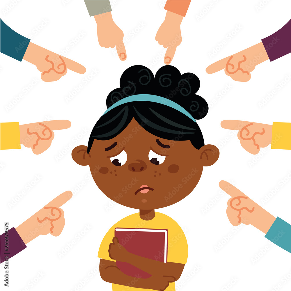 Social bullying concept. Vector illustration about online or public ...