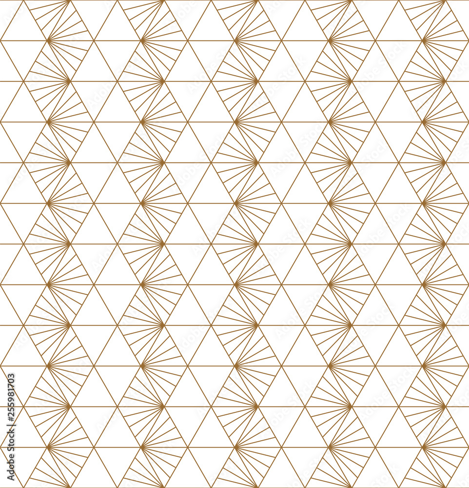 Seamless japanese pattern shoji kumiko in golden. Stock Vector | Adobe ...