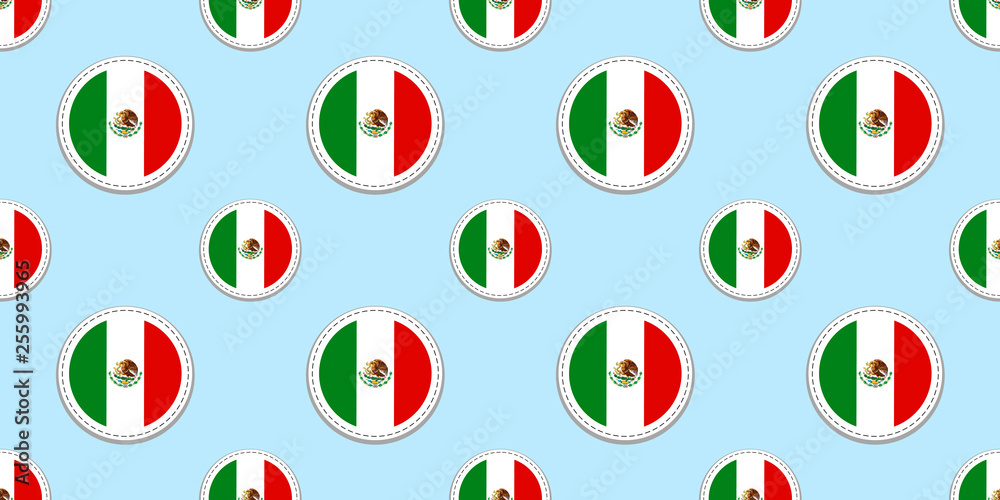 Mexico round flag seamless pattern. Mexican background. Vector circle ...