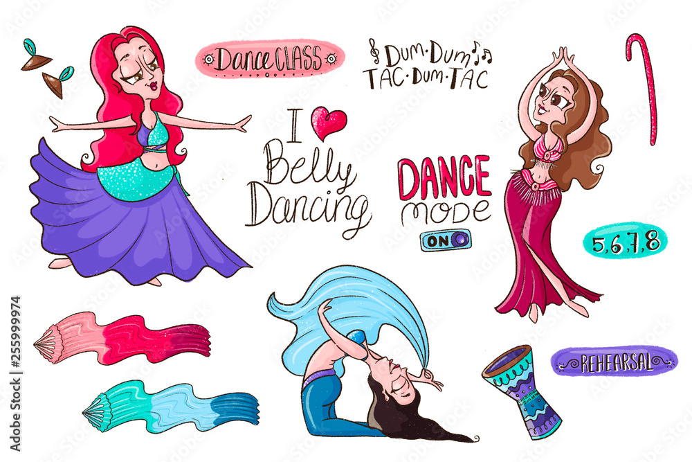Belly Dance Clip Art Oriental Dance Sticker Stock Illustration Adobe Stock