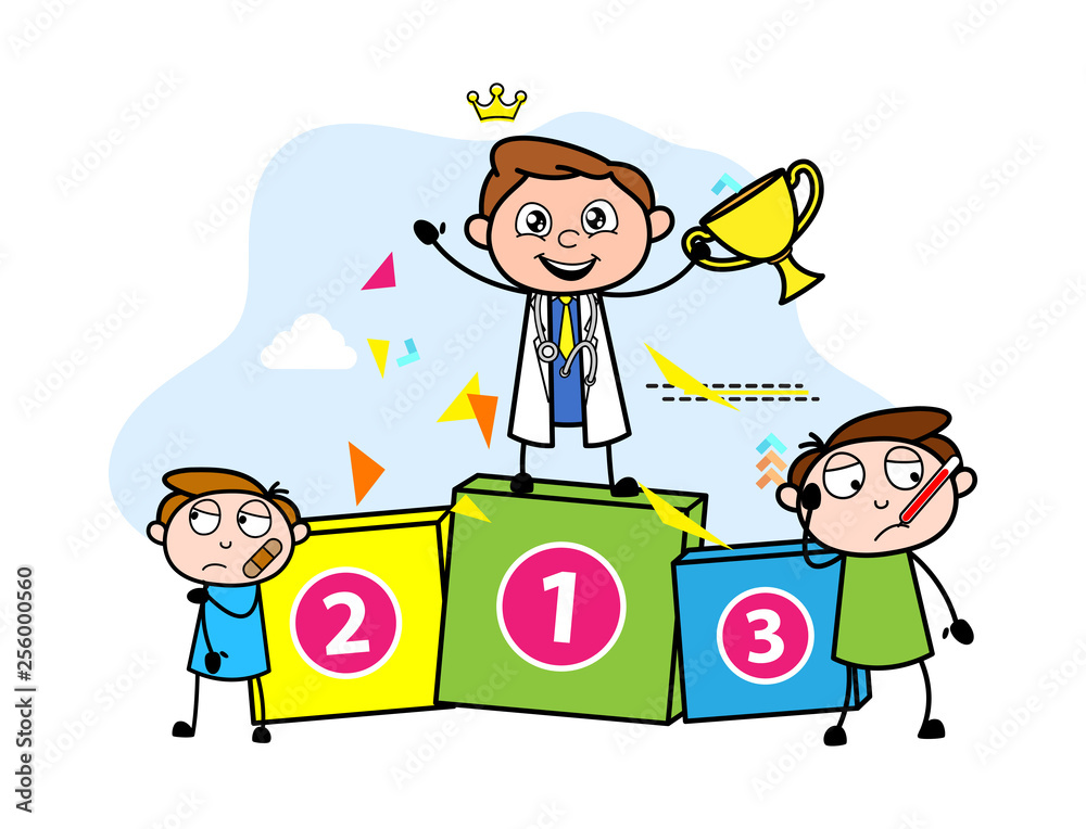 Cartoon Winner Doctor Vector Illustration Stock Vector Adobe Stock Cartoon Winner Doctor Vector Illustration Stock Vector Adobe Stock