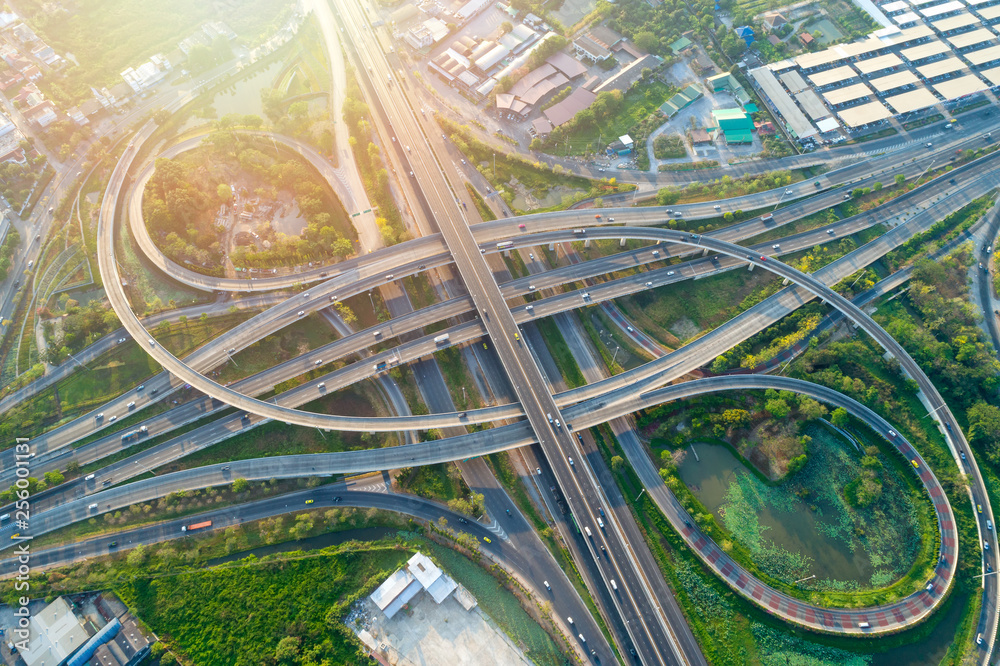 Bangkok Expressway top view, Top view over the highway,expressway and ...