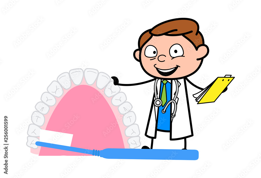 Cartoon Dentist Giving Tips for Oral Treatment Vector Concept Stock ...
