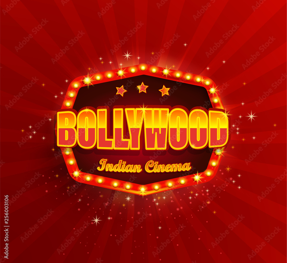 Bollywood Indian Cinema Film Banner,poster with retro light frame.Movie ...