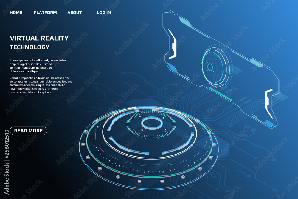 Ui Futuristic Isometric 3d Technology Big Data Communication Transfer