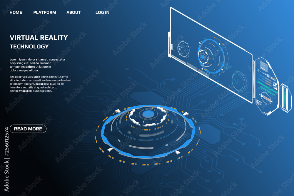 UI Futuristic Isometric 3D Technology Big Data Communication Transfer ...